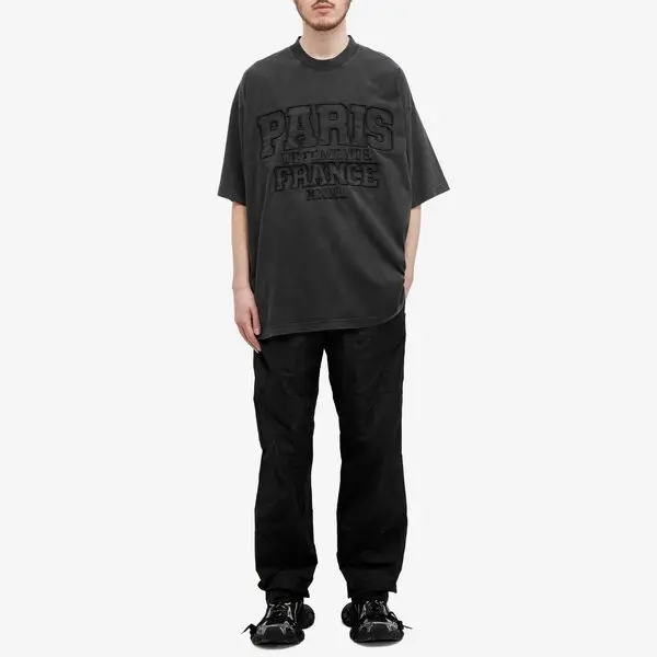 Vetements Paris Logo T-Shirt In Washed Black - 55% Off | Editorialist